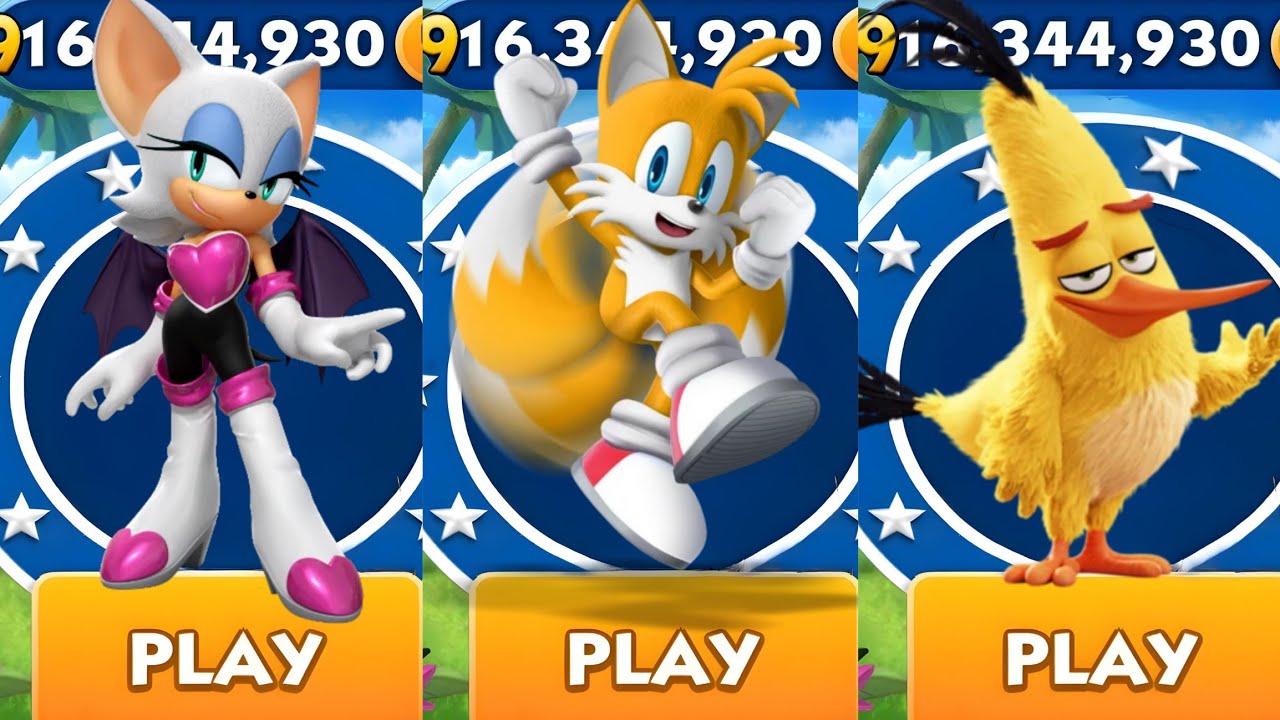 Sonic Dash - Rouge VS Tails VS Chuck - All Characters Unlocked ...