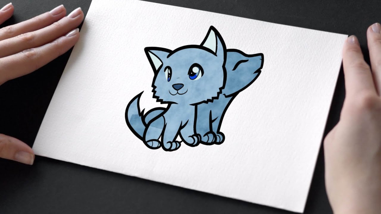How to Draw Wolves (easy) need a pencil, felt-tip pens or markers - YouTube