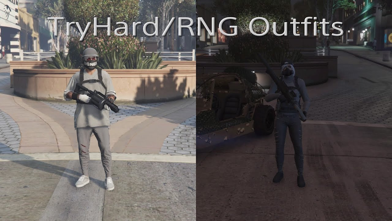 GTA 5 Online Male An Female TryHard/RNG Outfits #2 - YouTube