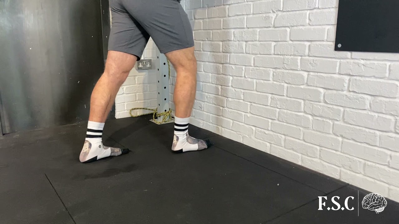 Calf Stretch Knee to Wall Pulses I Forward and Back - YouTube