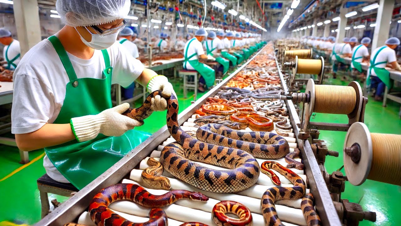 HOW Snake Skin is EXTRACTED 🐍 – MANUFACTURING PROCESS - YouTube