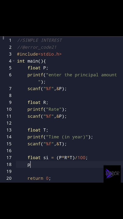 Simple interest #feedshorts #feed #coding #coder #viral #programming #trendingshorts - YouTube