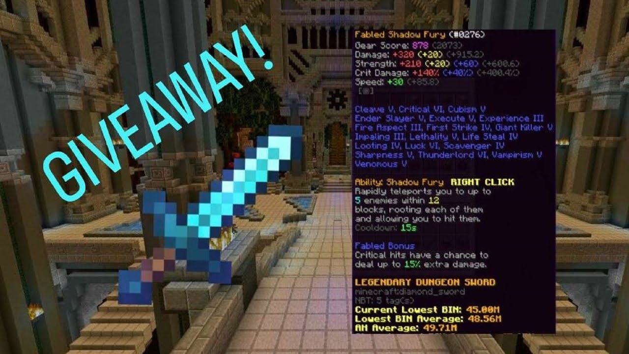 Shadow Fury Giveaway! {Hypixel Skyblock} - YouTube