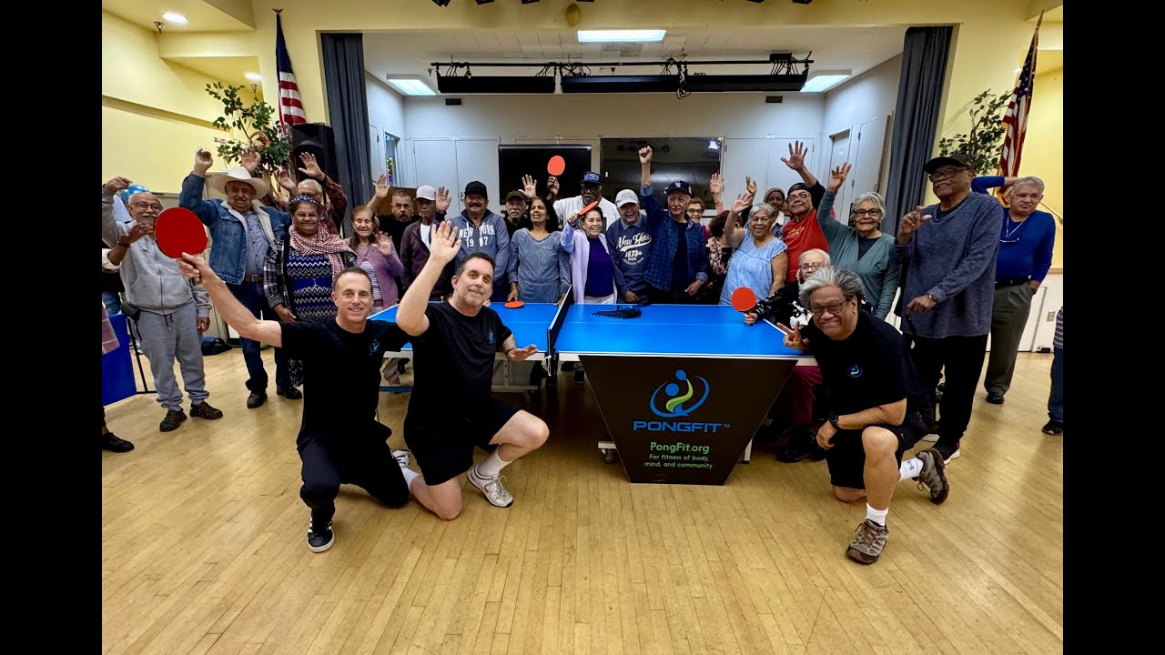 Pacoima Seniors Ping Pong Bash & Table Donation - YouTube