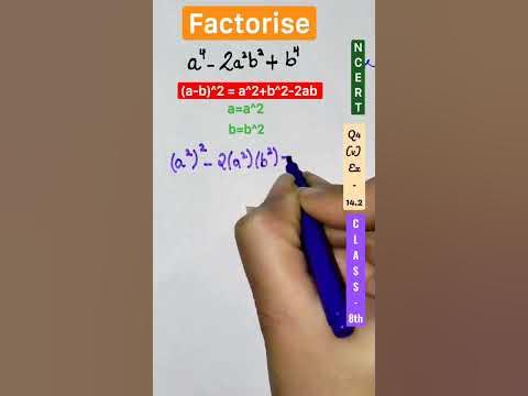 Factorise a^4-2a^2b^2+b^4|Using Identity|Q4 (v) of Ex-14.2|NCERT|Class 8th|Maths #mathsshorts ...