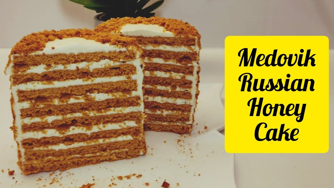 Russian Honey Cake Medovik recipe / Medový koláč recept Medovník Medové ...