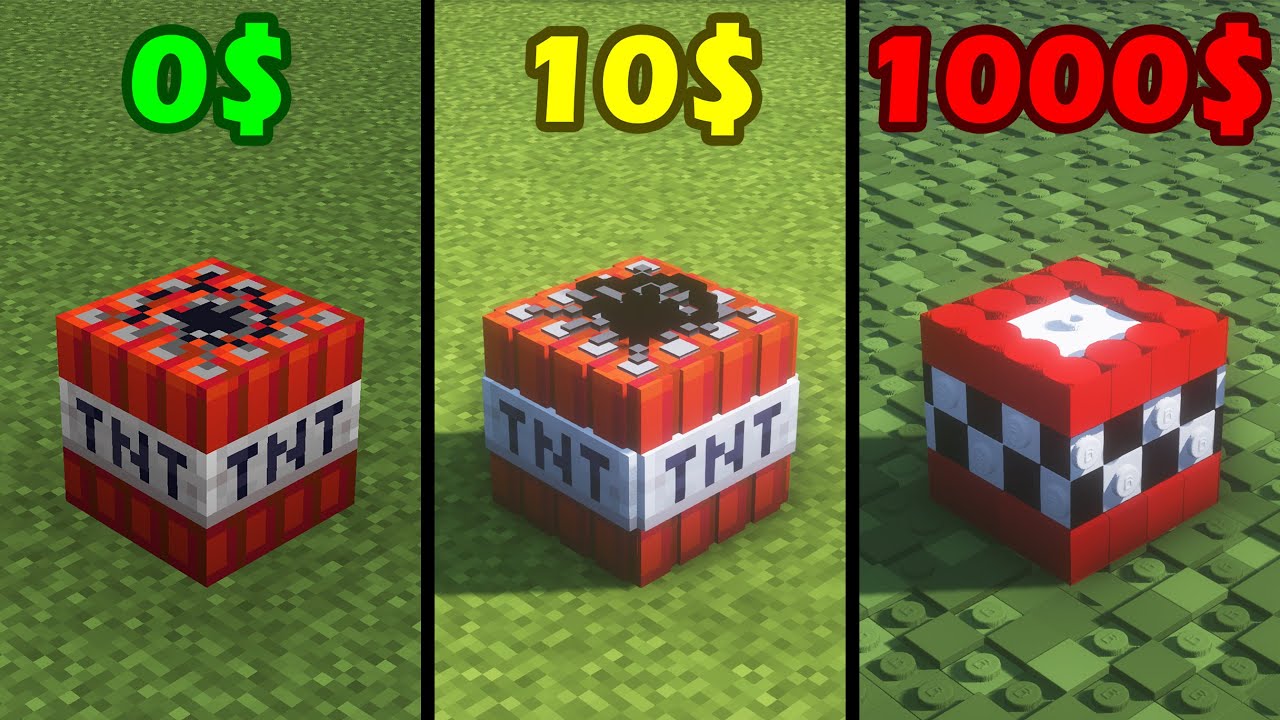 minecraft textures for 0$ vs 10$ vs 1000$ - YouTube