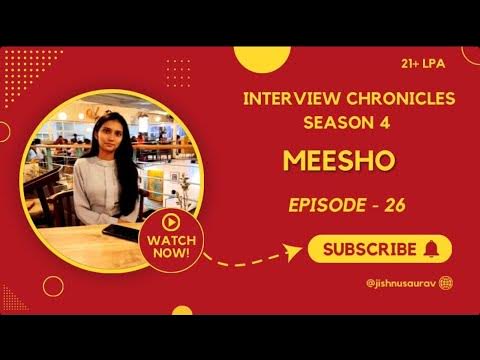 Meesho Interview Experience | Interview Chronicles | CSE | 2025 | # ...