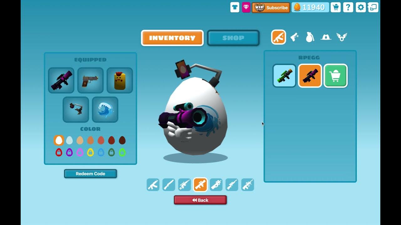 Shell Shockers Account 2 inventory tour (September Edition) - YouTube