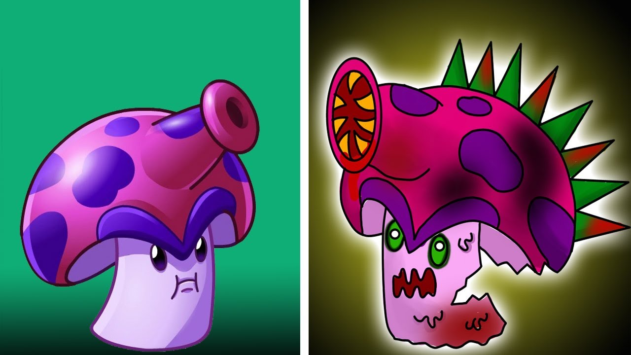 Plants vs. Zombies Spore-Shroom As Horror Version || SpeedEdit Art ...