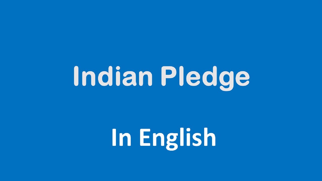 National Pledge | Indian pledge English | India is my country - YouTube