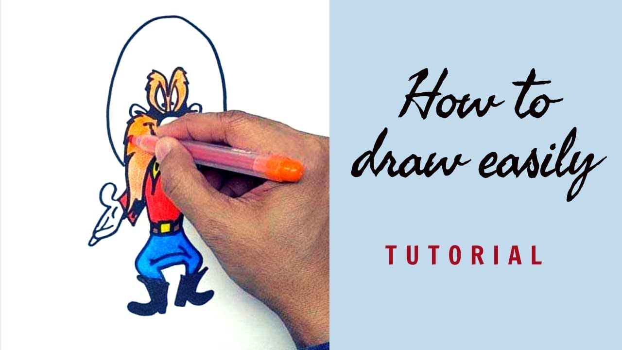 How to draw Yosemite Sam from Looney Tunes #tutorial #bugsbunny # ...