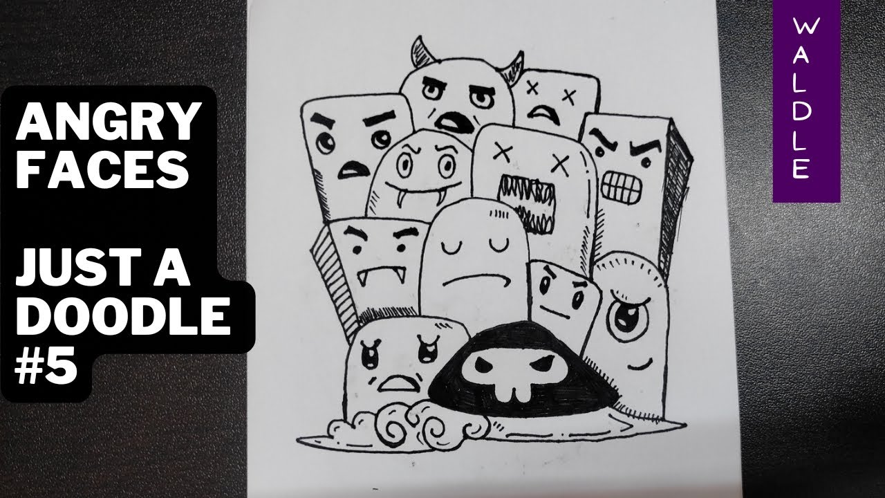 Angry Faces / Just a Doodle - 5 / Doodle Tutorial #art #doodletutorial ...