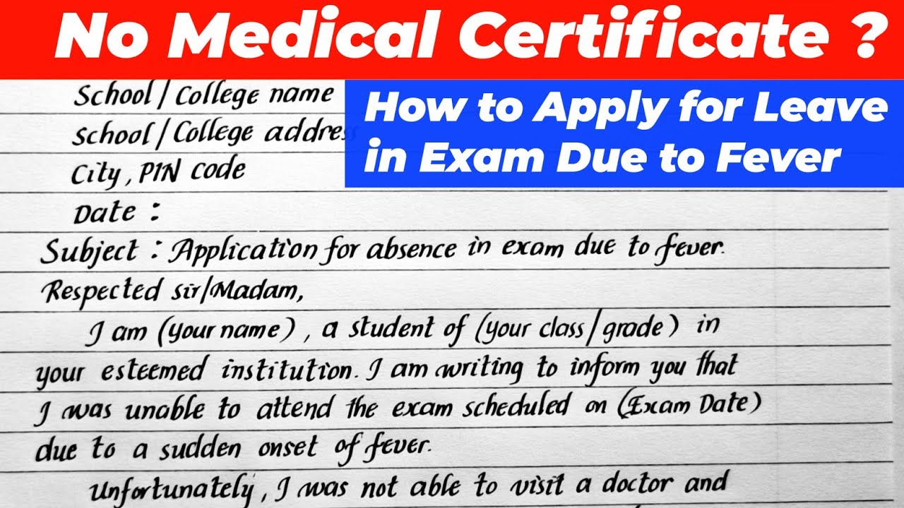 How to Write a Leave Application for Exam Absence Due to Fever (No ...
