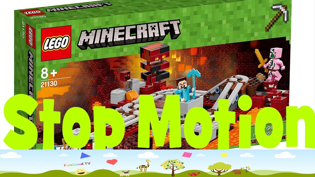 Building in Stop Motion Lego Minecraft the Nether Railway 21130 with ...