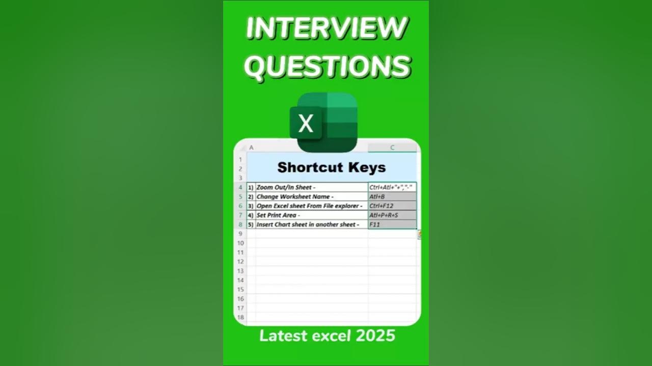 Advance Excel interview question 2025,excel questions asked in interviews #tips_and_tricks # ...