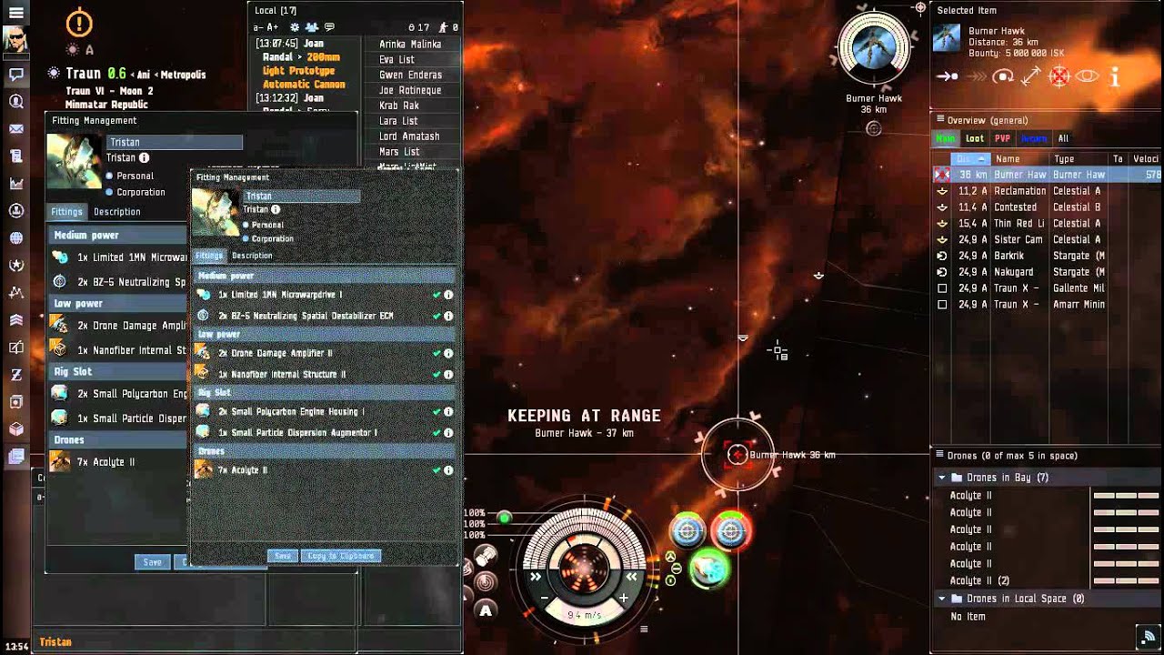 EVE Anomic team - Hawk vs Tristan - YouTube