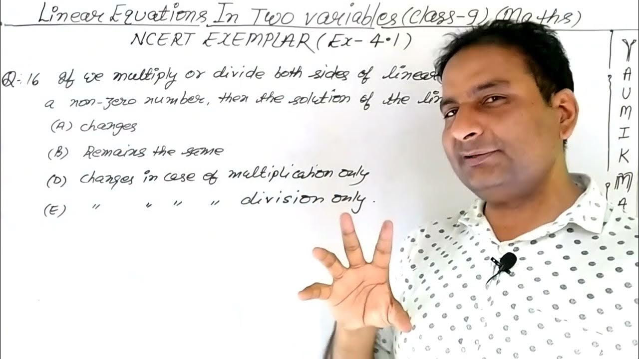 Class-9 NCERT Exemplar Ex-4.1 Q16||Maths || Linear Equation In Two Variables - YouTube