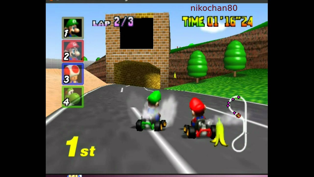 Mario Kart 64 - Luigi Raceway - YouTube