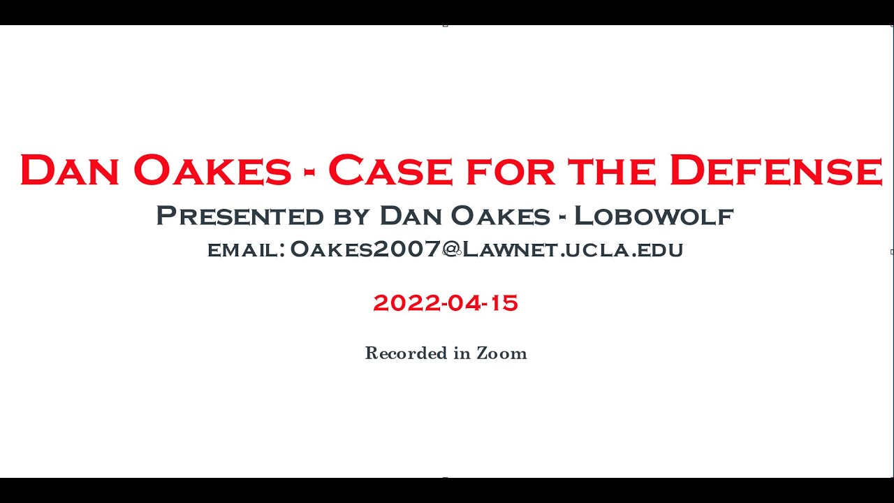 Dan Oakes on Defense - 2022-04-15 - YouTube