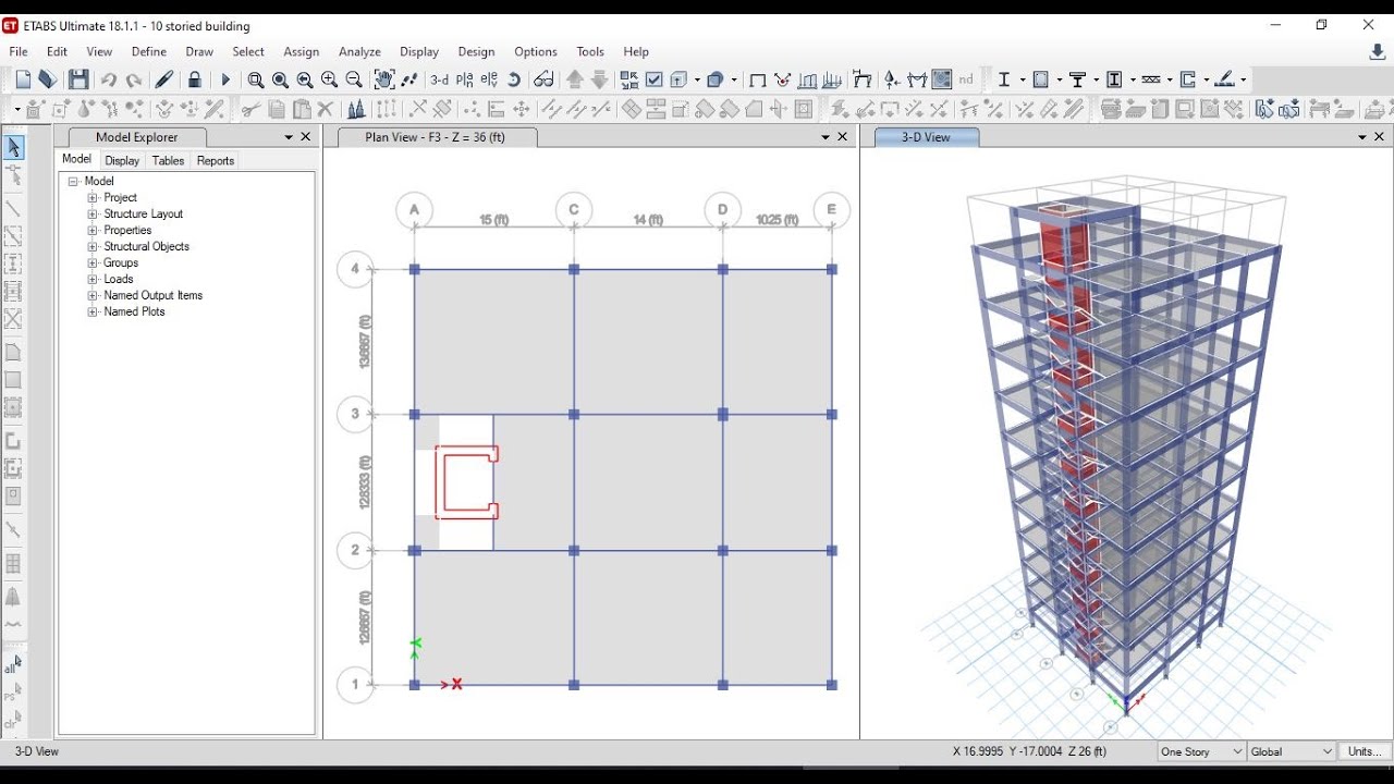 CSI Detailing for 10 storied building. - YouTube