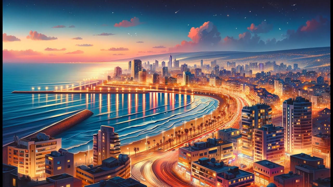 Netanya Nocturne: Illuminating Israel's Coastal Cityscape - YouTube