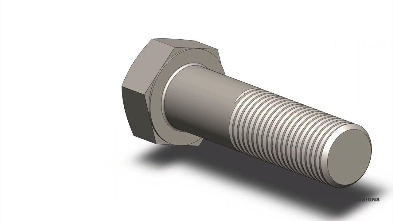 Hex Cap Bolt 3d Model | Solidworks Tutorials | CAD CAM Tutorials #3dmodeling # ...