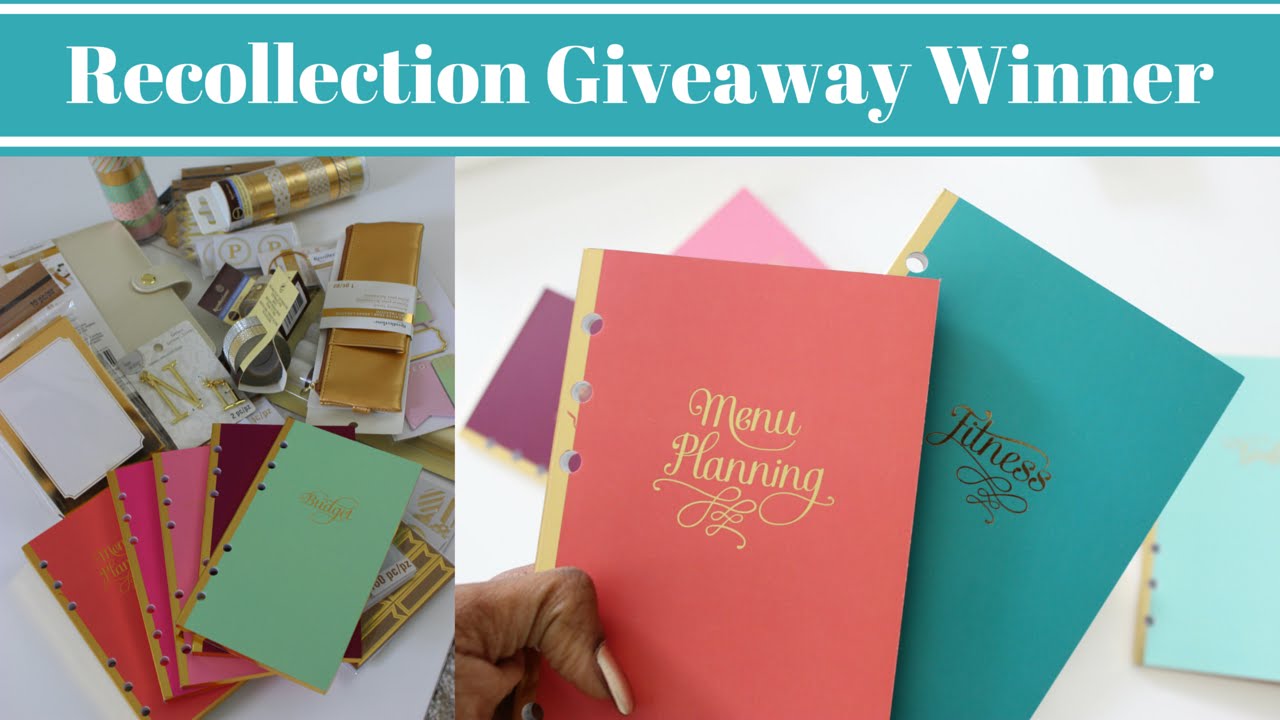 Recollection Planner Giveaway Winner Announcement - YouTube