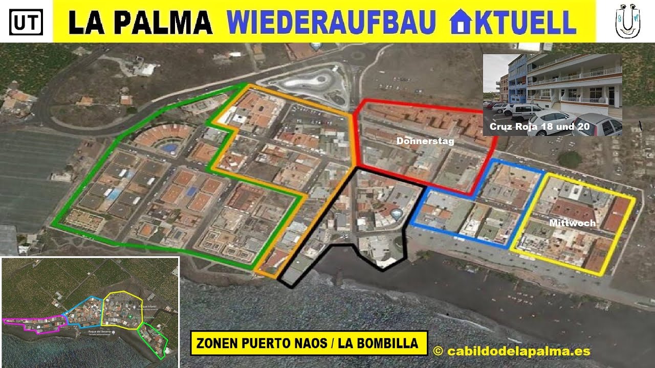 LA PALMA VULKAN aktuell 🌋 LAVA WIEDERAUFBAU Puerto Naos und La Bombilla ...