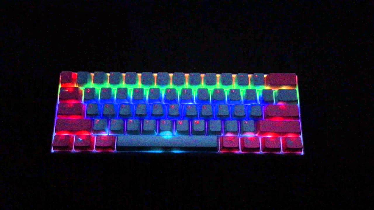 PBT Miami keycaps LED shine through test - YouTube
