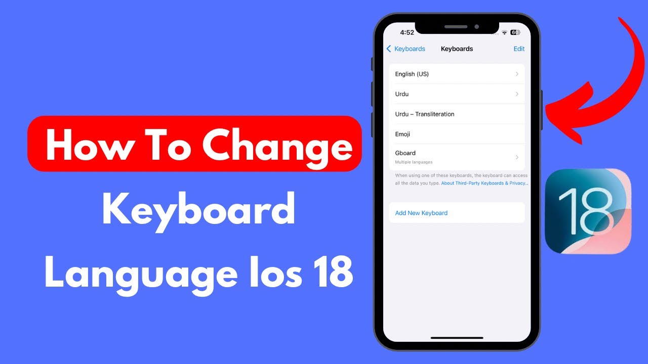 How To Change Keyboard Language Ios 18 - YouTube