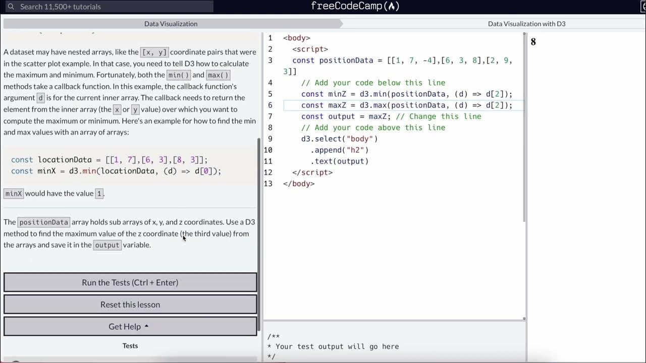 Use the d3 max and d3 min Functions to Find Minimum and Maximum Values in a Dataset - YouTube