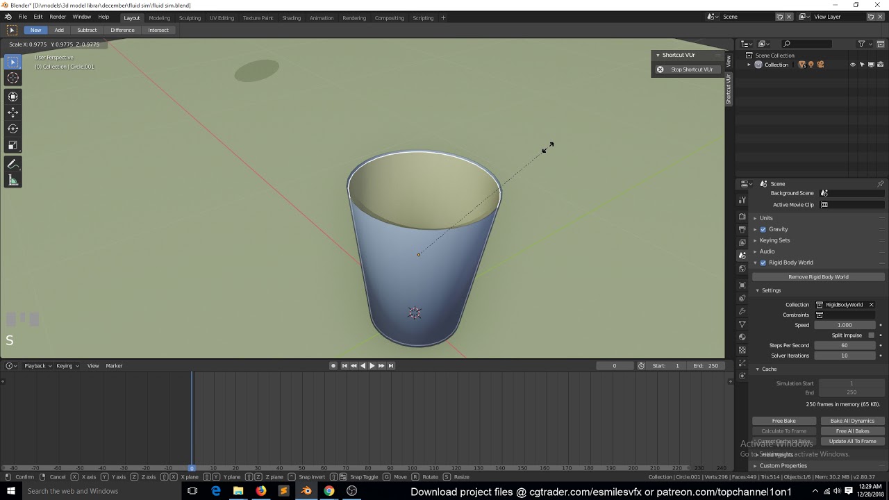 making water spill from backet in blender 2 8 fluid simulation part 2 ...
