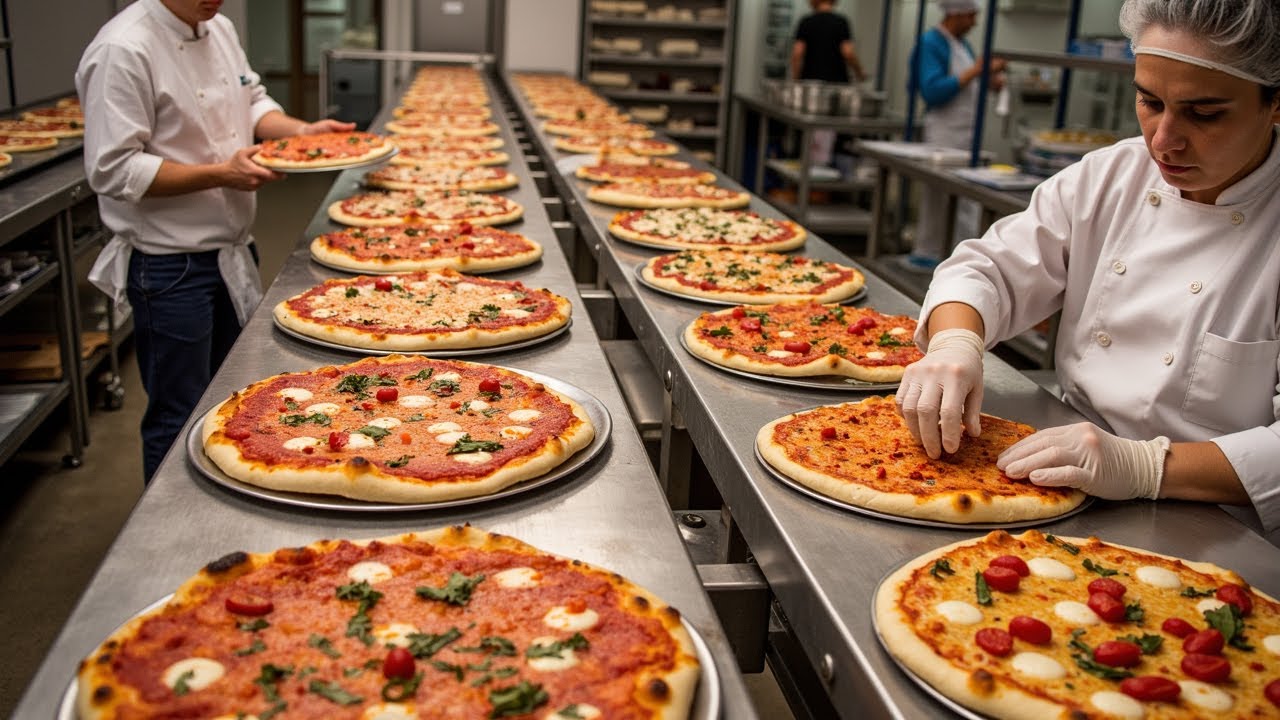 How Pizza Is Made in a Factory | The Automated Journey of a Factory ...