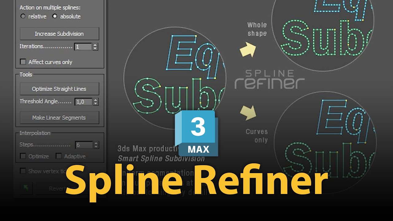 Spline Refiner 3dsMax plugin - YouTube