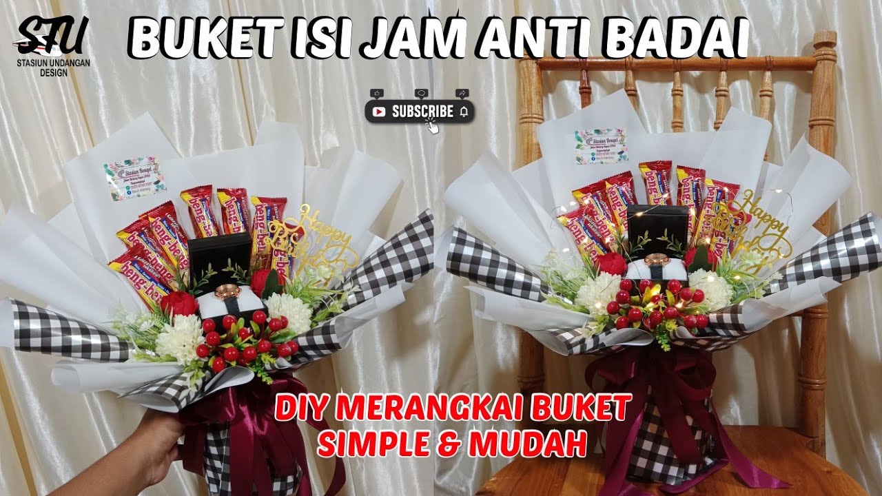 TUTORIAL BUAT BUKET JAM TANGAN & SNACK - YouTube