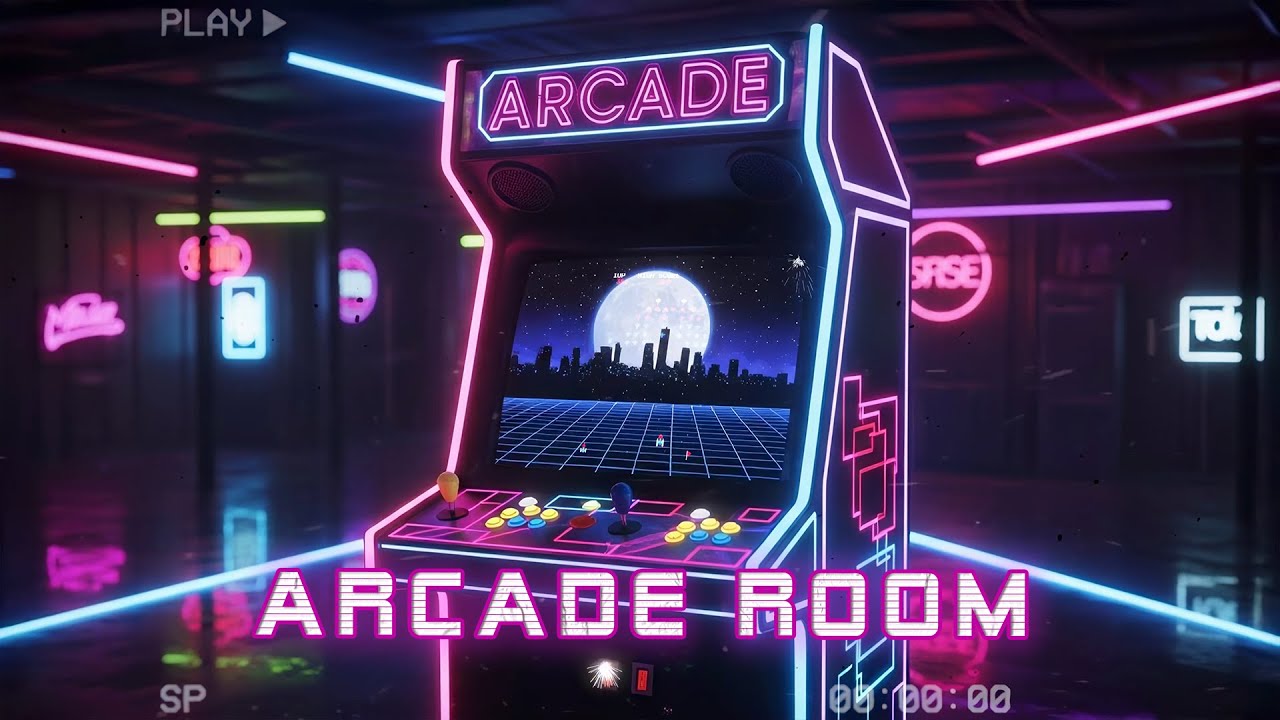Retro Neon Arcade Room 🕹️ Synthwave Beats for Gaming & Deep Focus 📼 ...