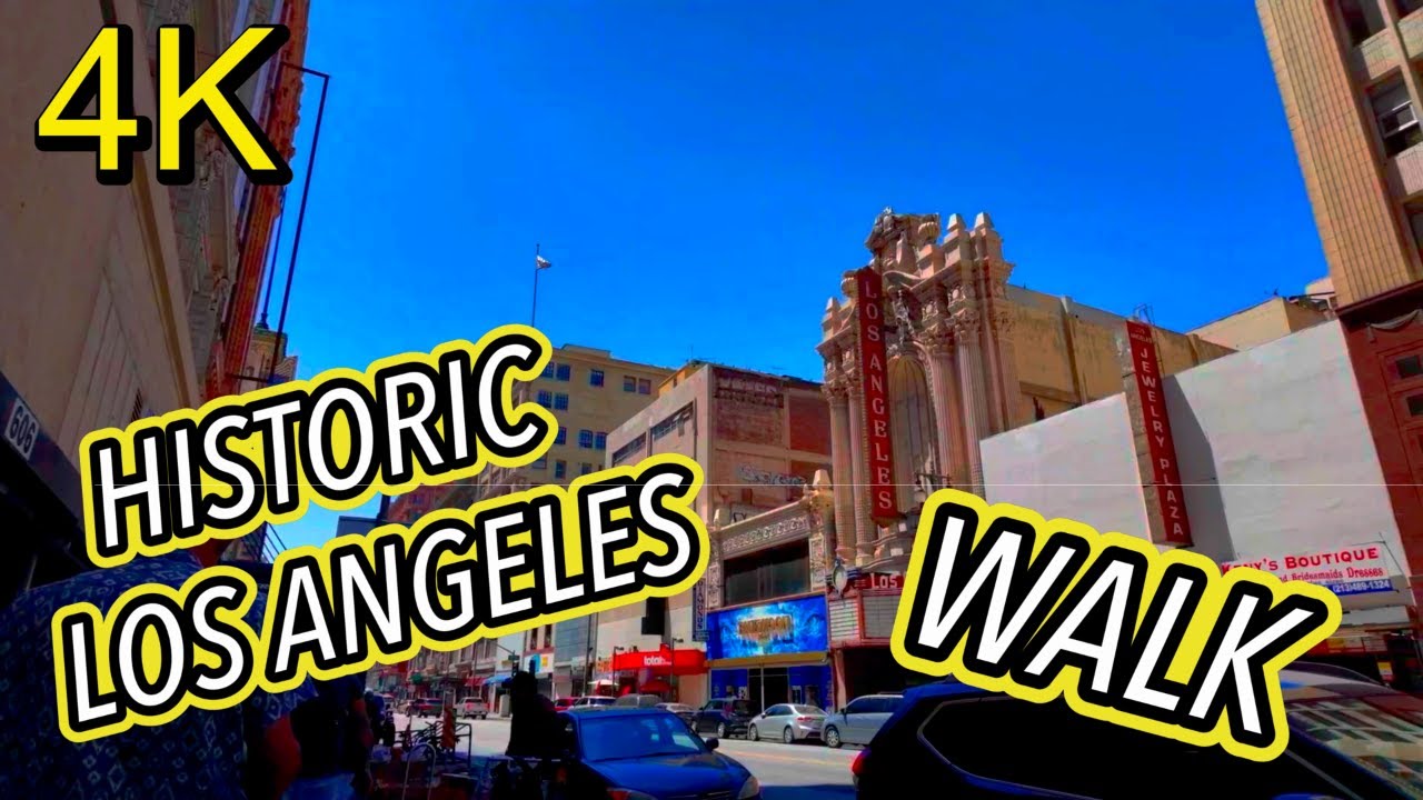 4K WALK LOS ANGELES : DTLA Grand Central Market and Broadway - YouTube