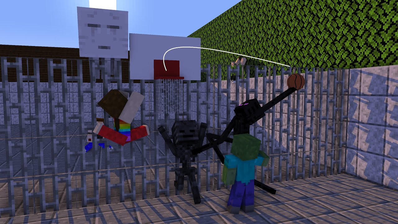 Monster School - When Mobs Play Basketball [QIT-CAL] - YouTube