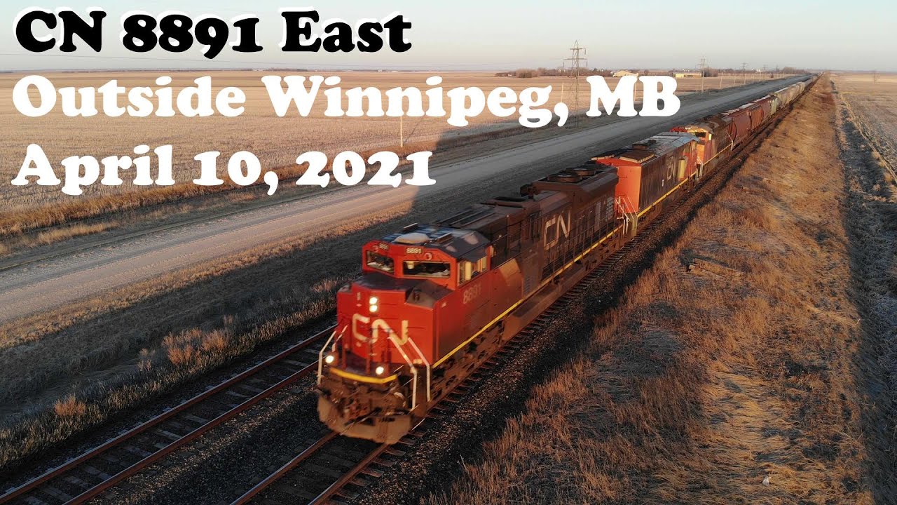 Sunrise in April - CN 8891 East outside Winnipeg on April 10, 2021 - YouTube
