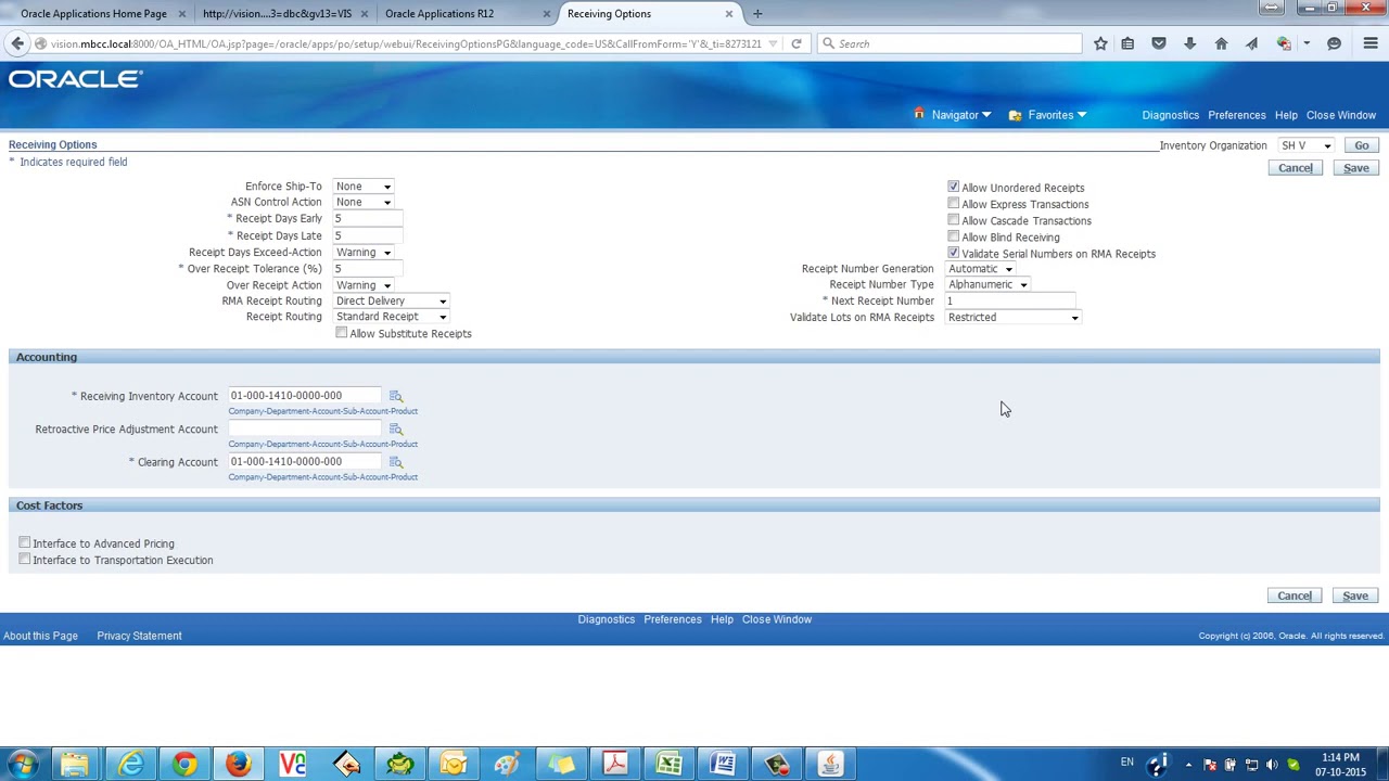 04 Oracle Purchasing Part 4 Receiving Options - YouTube