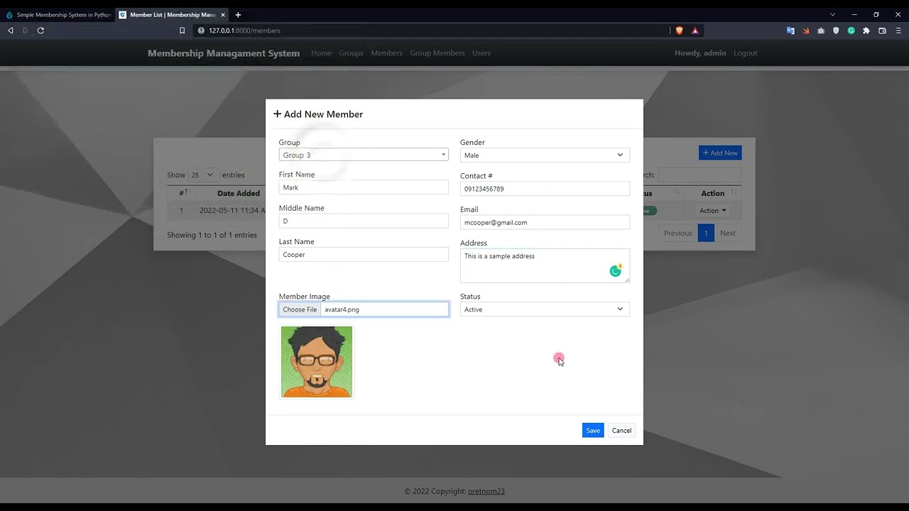 Simple Membership System in Python using Django DEMO - YouTube