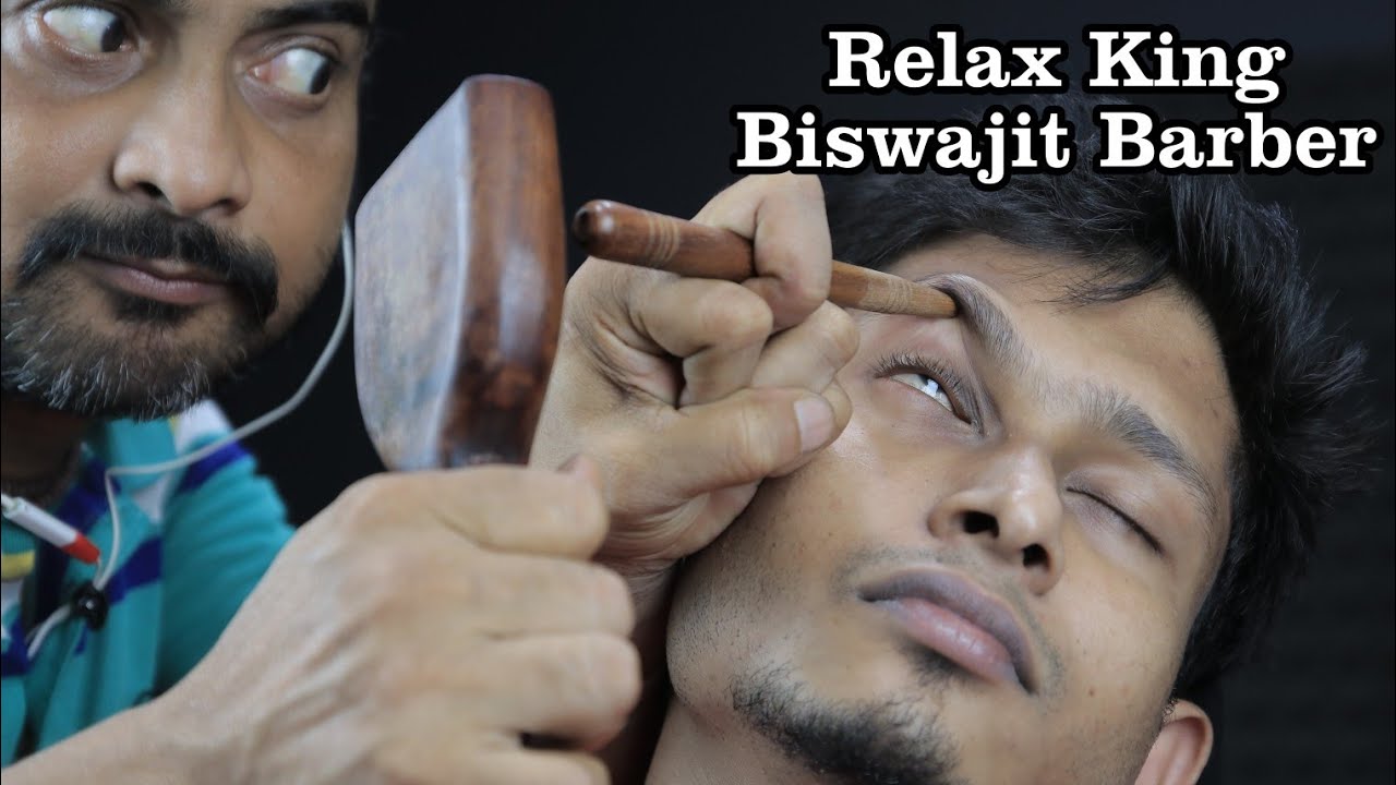 Relaxing Wooden Tok Sen Massage ASMR | Head Massage With Wooden Tools ...