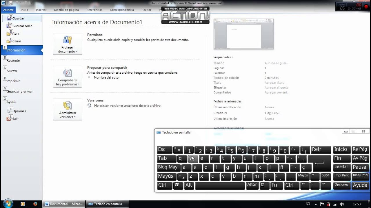 como usar el microsoft word sin ratón - YouTube
