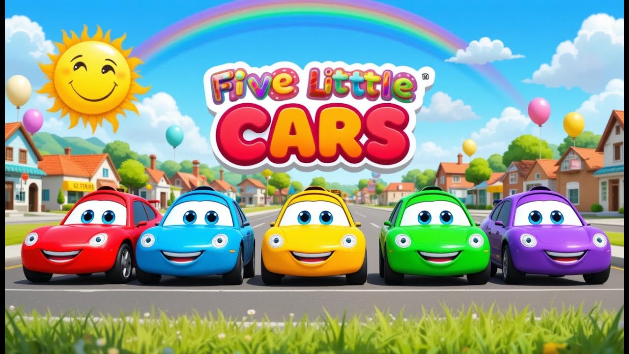 Five Little Cars | Nursery Rhymes & Kids Songs | Panda World - YouTube