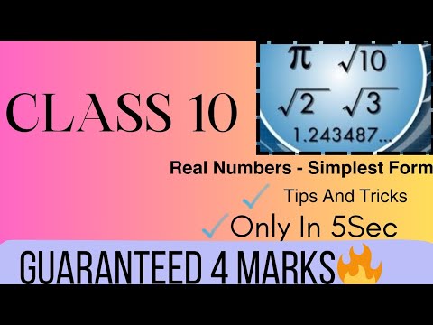 Real Numbers -Simplest Form.Tips And Trick - YouTube