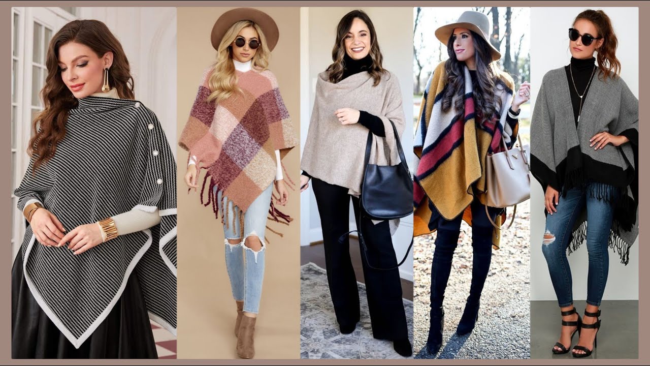 BELLISIMOS LOOKS CON PONCHOS Y CAPAS TEJIDAS 😎🧶 DISEÑOS MODERNOS Y CON ...