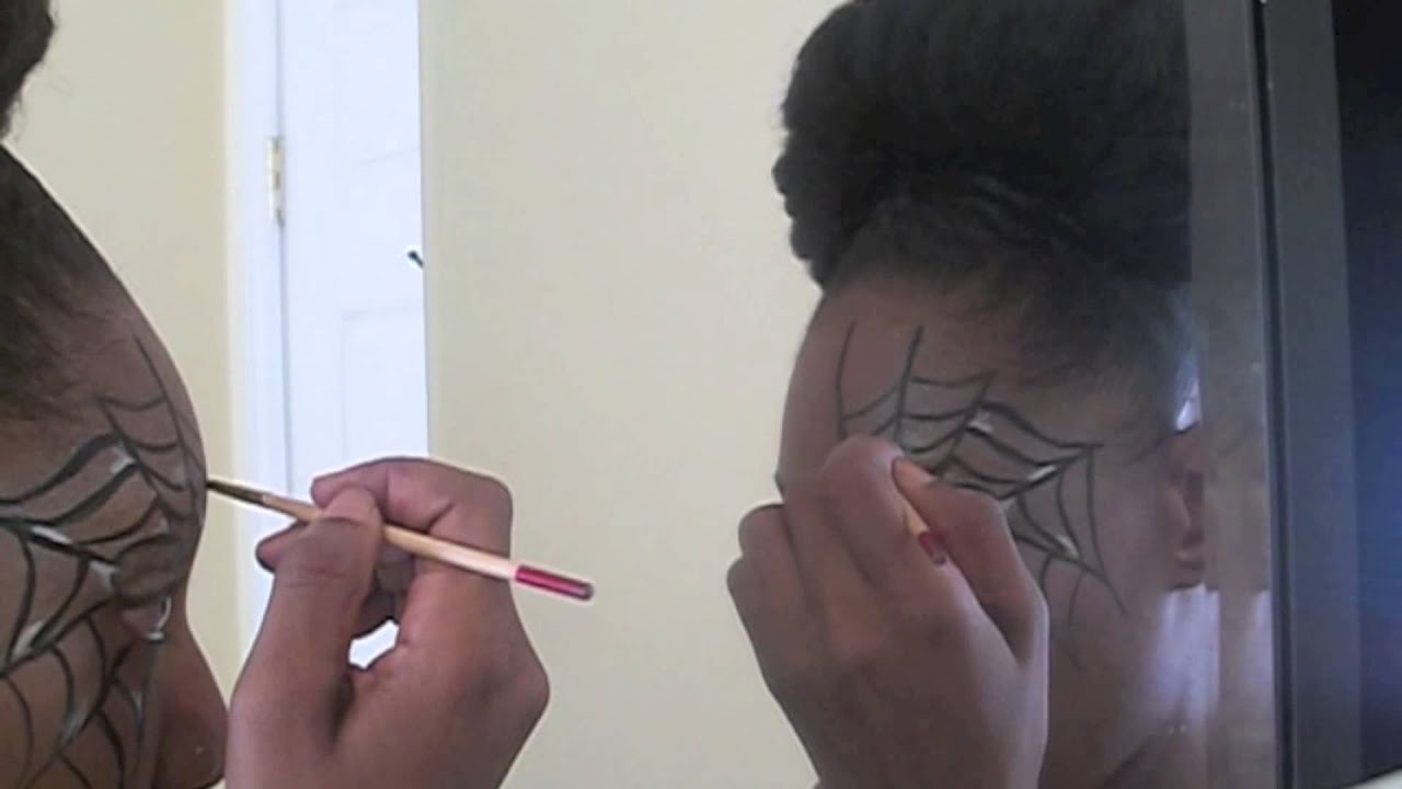 Halloween: spider web face paint - YouTube