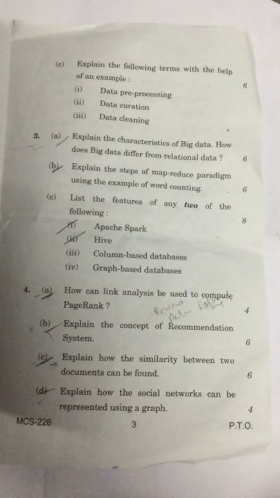 MCS-226 / MCS226 / DATA SCIENCE AND BIG DATA / IGNOU QUESTION PAPER / MCA / MCA NEW - YouTube