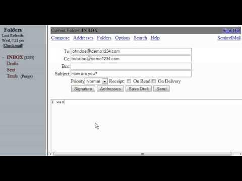 How to write an email message in SquirrelMail - YouTube